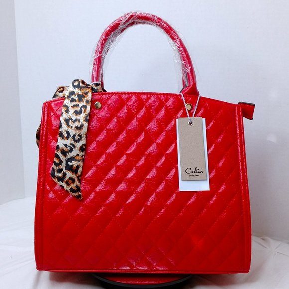 Bags | Red Quilted Handbag | Poshmark